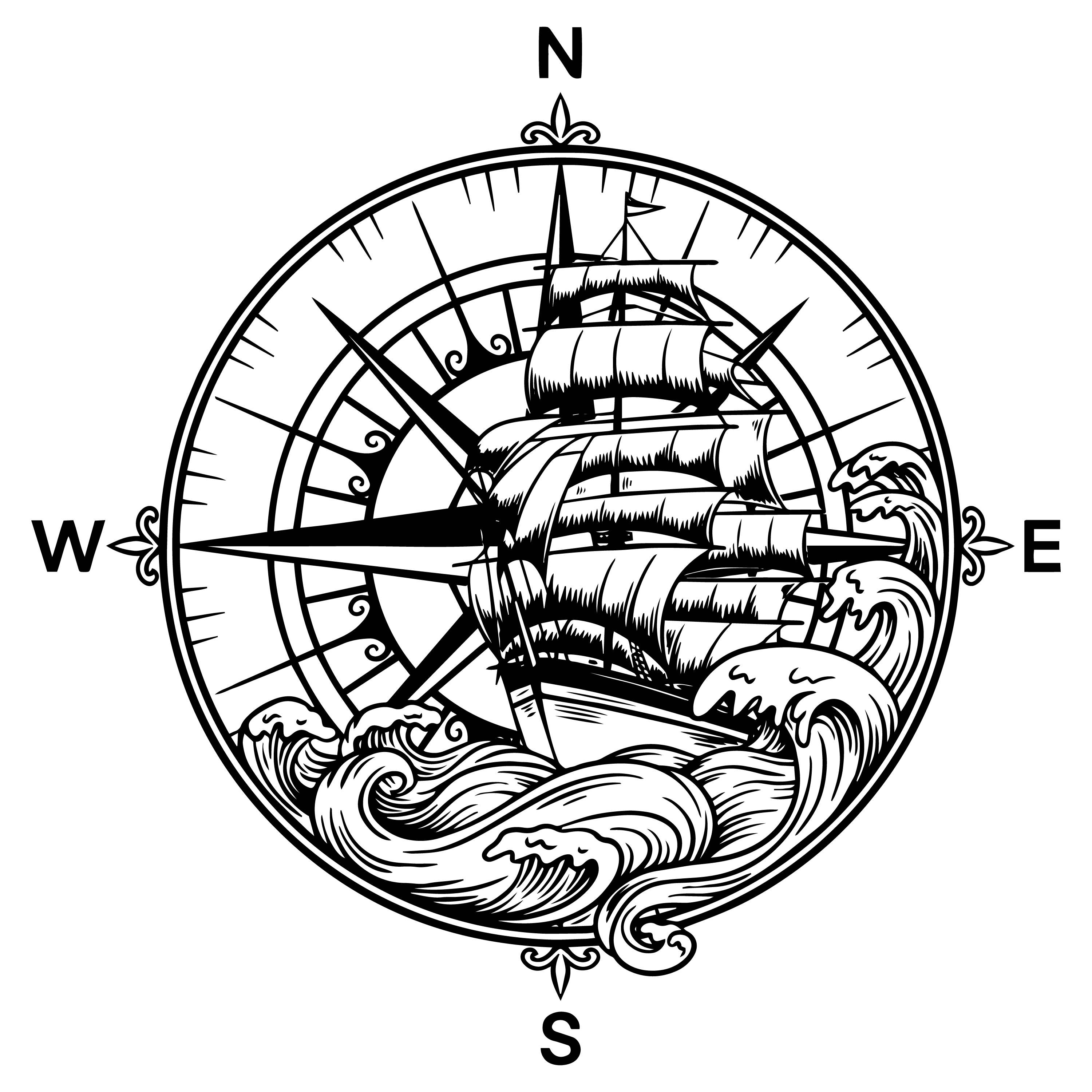 Compass Svg, Nautical Compass Svg, Compass Clipart, Compass - Inspire ...