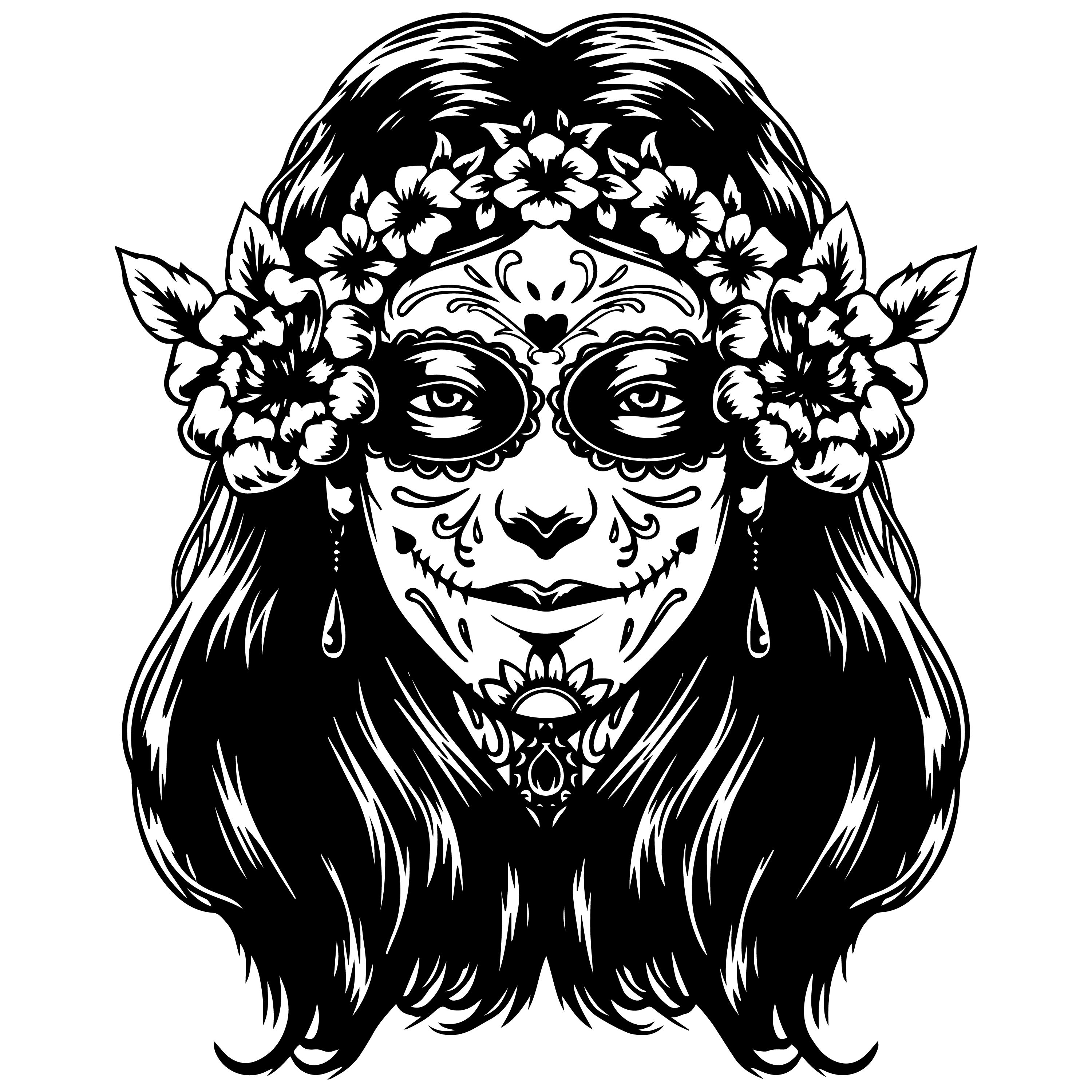 La Catrina Svg, Lady Dead Svg, Sugar Skull Svg, La Muerta Sv | Inspire ...