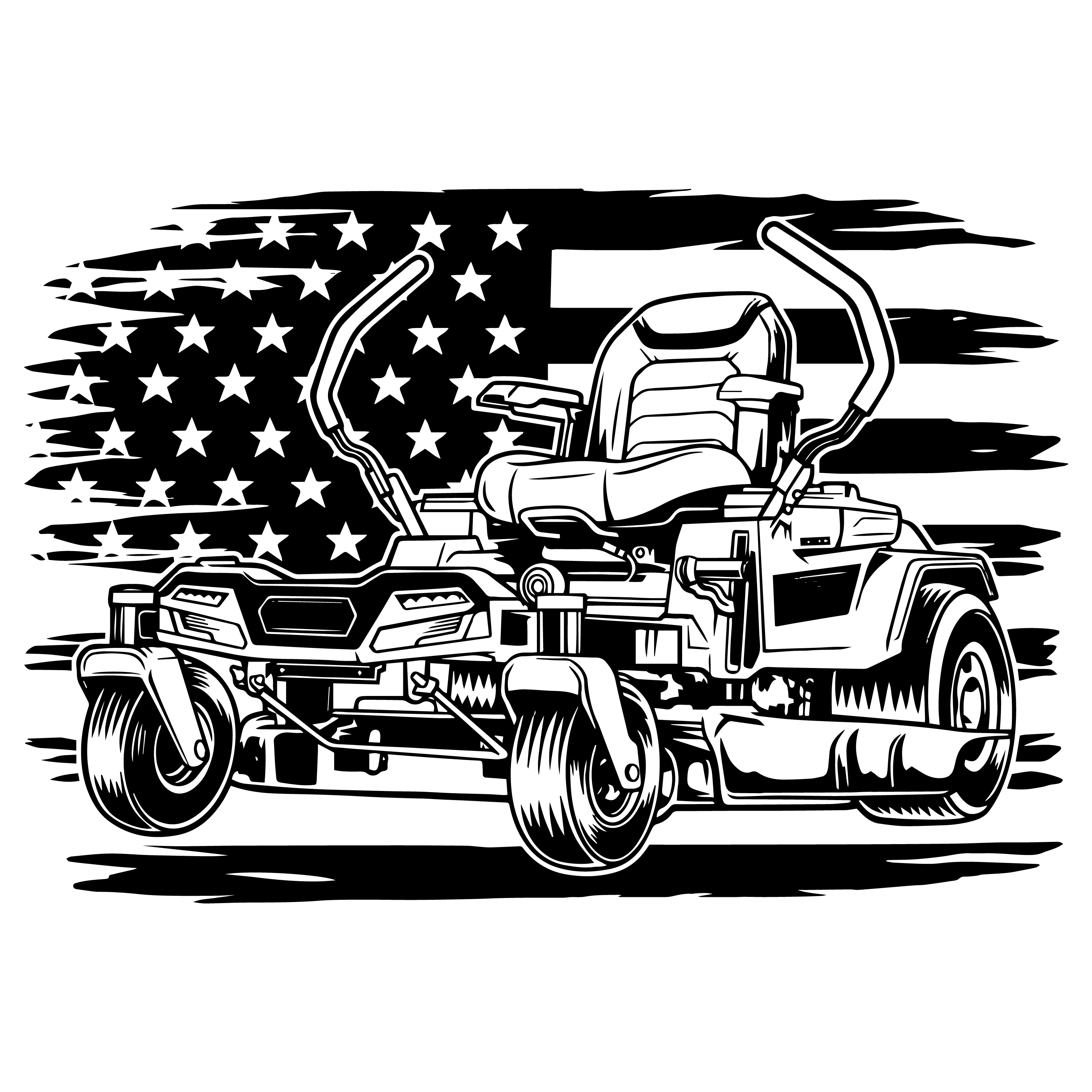 US Lawn Mower Svg, Lawn Mower With Flag Svg, Zero Turn Lawn | Inspire ...