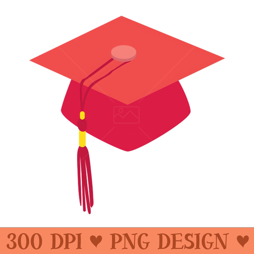 Red Graduation Cap - Downloadable PNG | Inspire Uplift