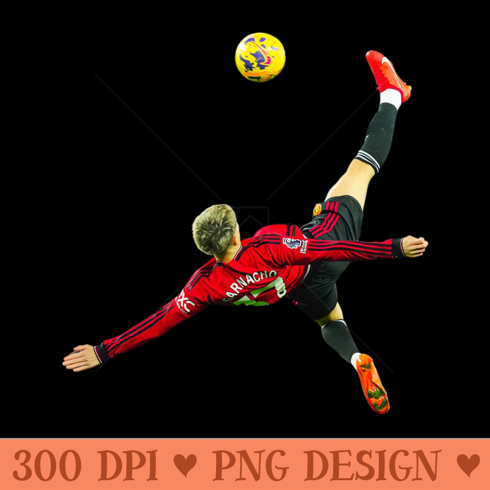 Alejandro Garnacho Bicycle Kick - Downloadable PNG | Inspire Uplift