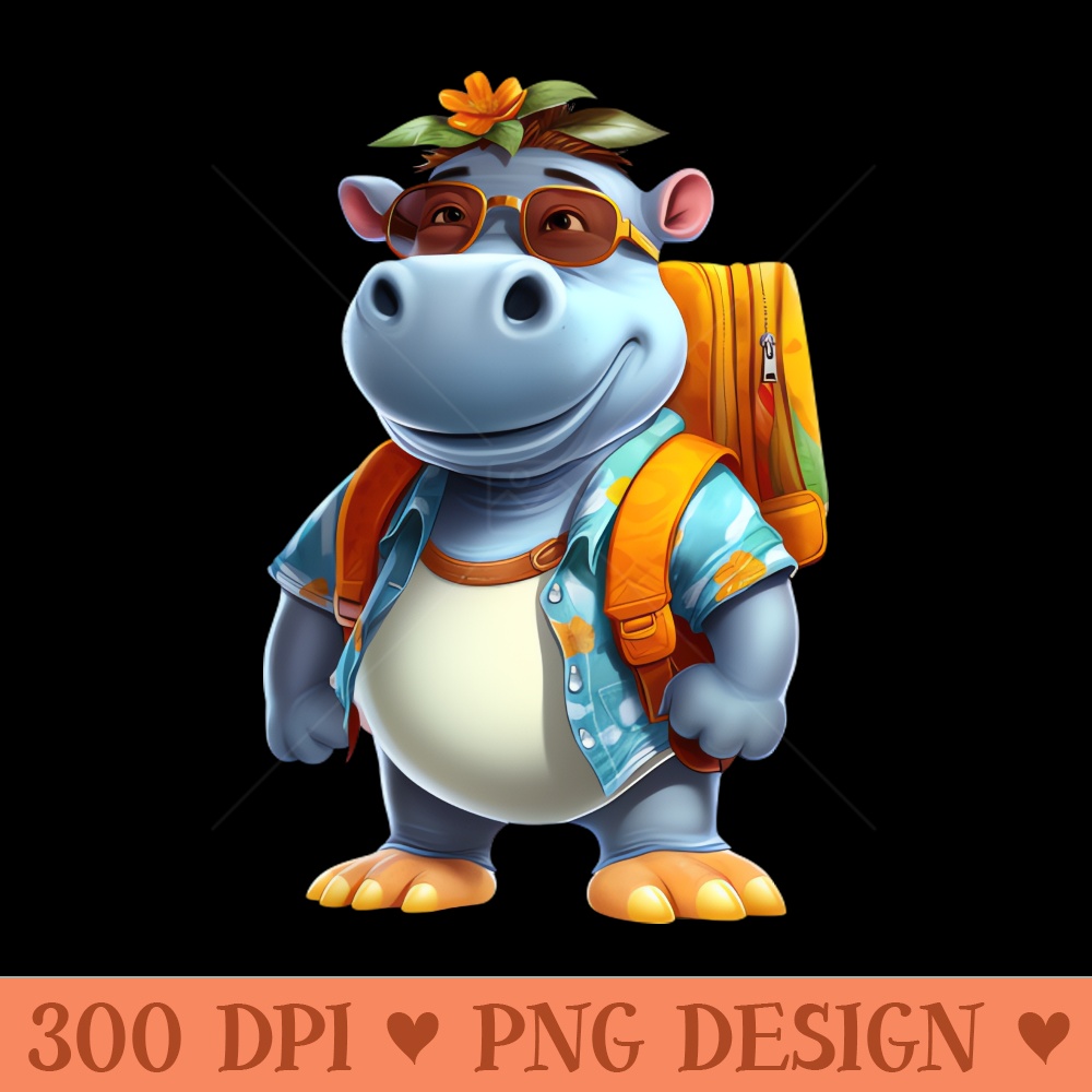 Back To School Hippo - PNG Illustrations | Inspire Uplift