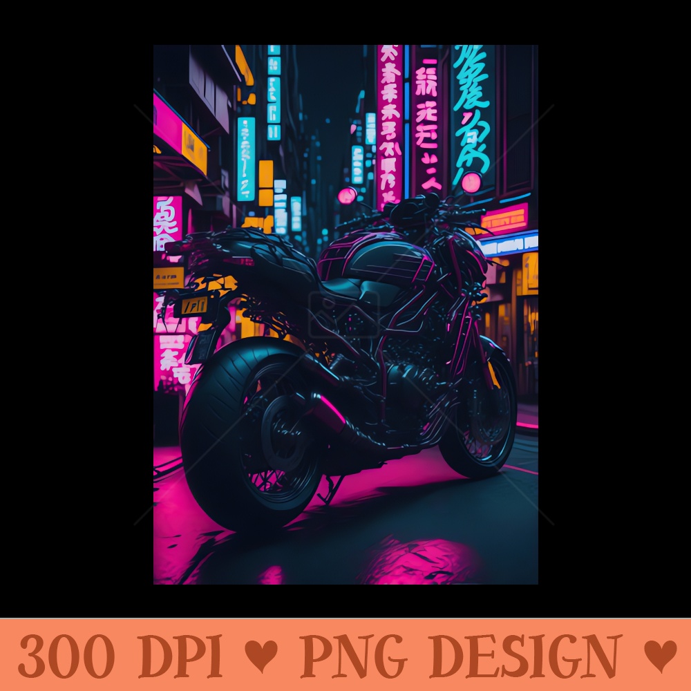 Neon Speedster Motorcycle Majesty in a Japanese Metropolis - | Inspire ...