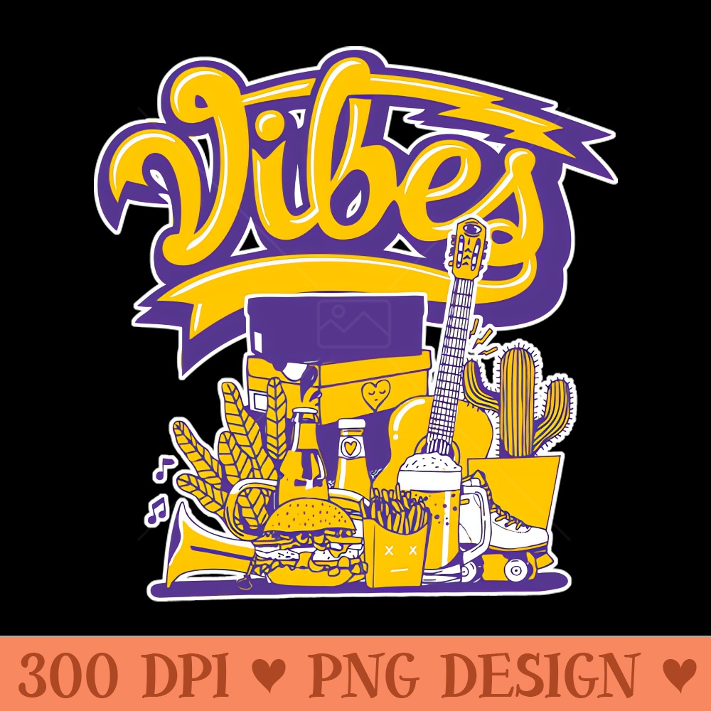 Vibe Court Purple University Gold - Digital PNG Art | Inspire Uplift