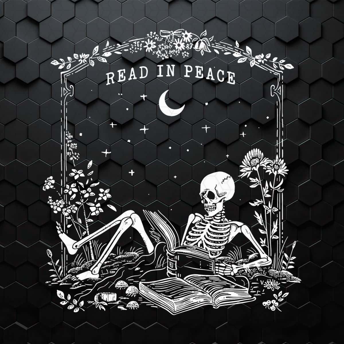 Read In Peace Skeleton Book Halloween SVG | Inspire Uplift