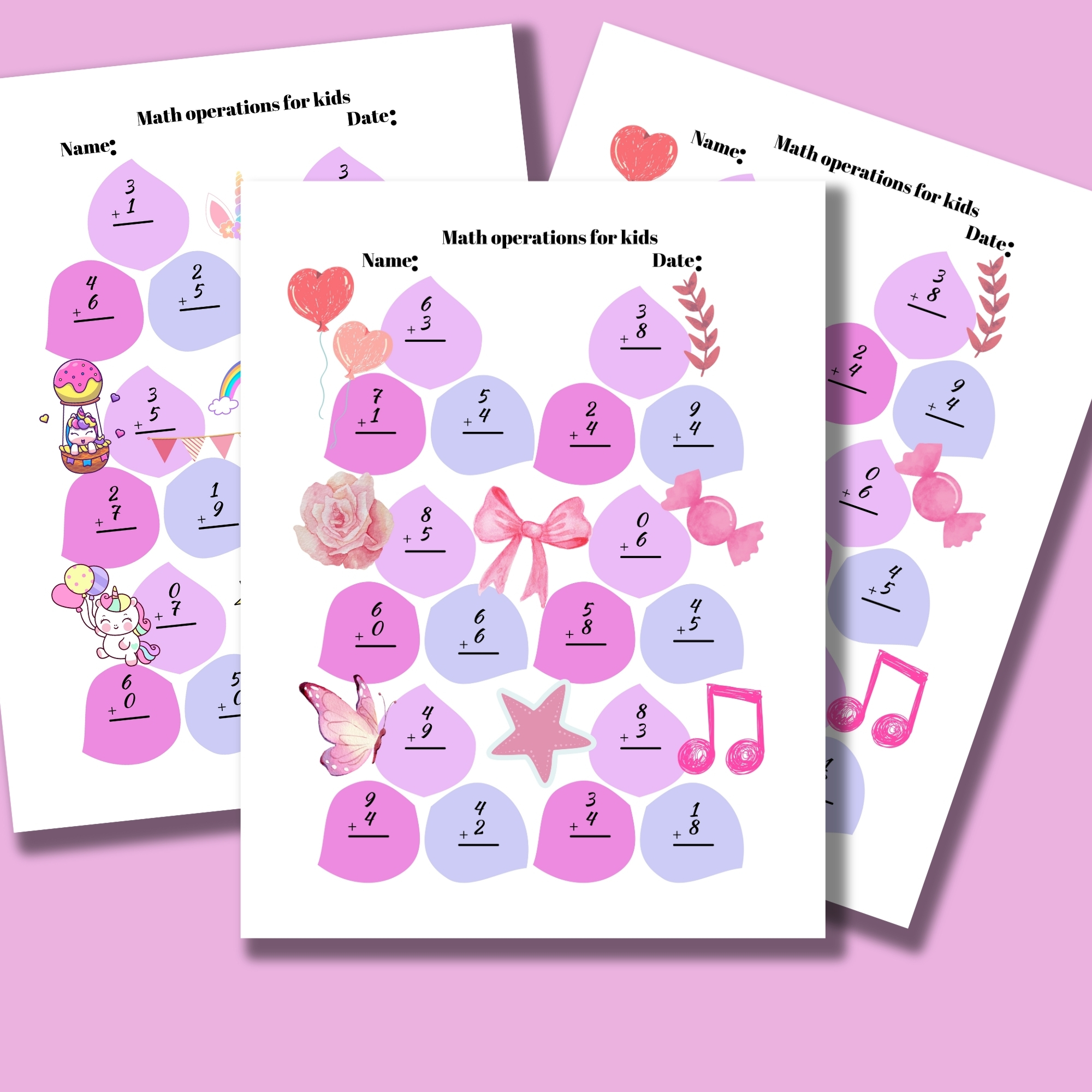 Math addition facts decorated with a mermaid, addition facts | Inspire ...