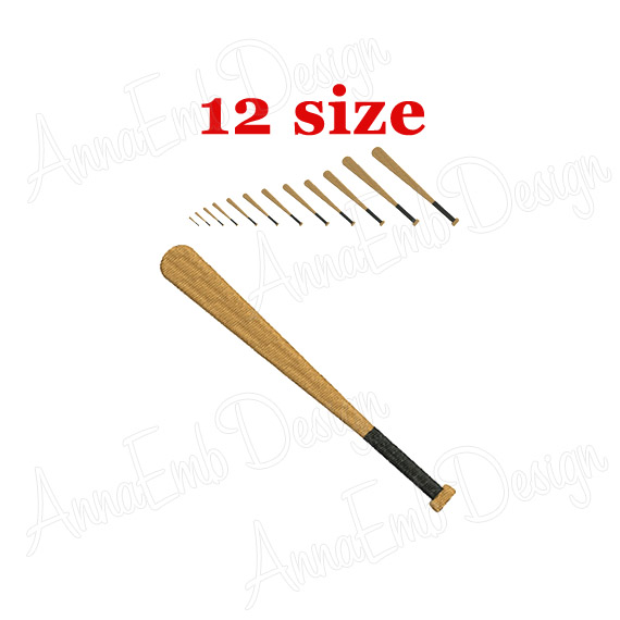 Baseball Bat Embroidery Design. | Inspire Uplift