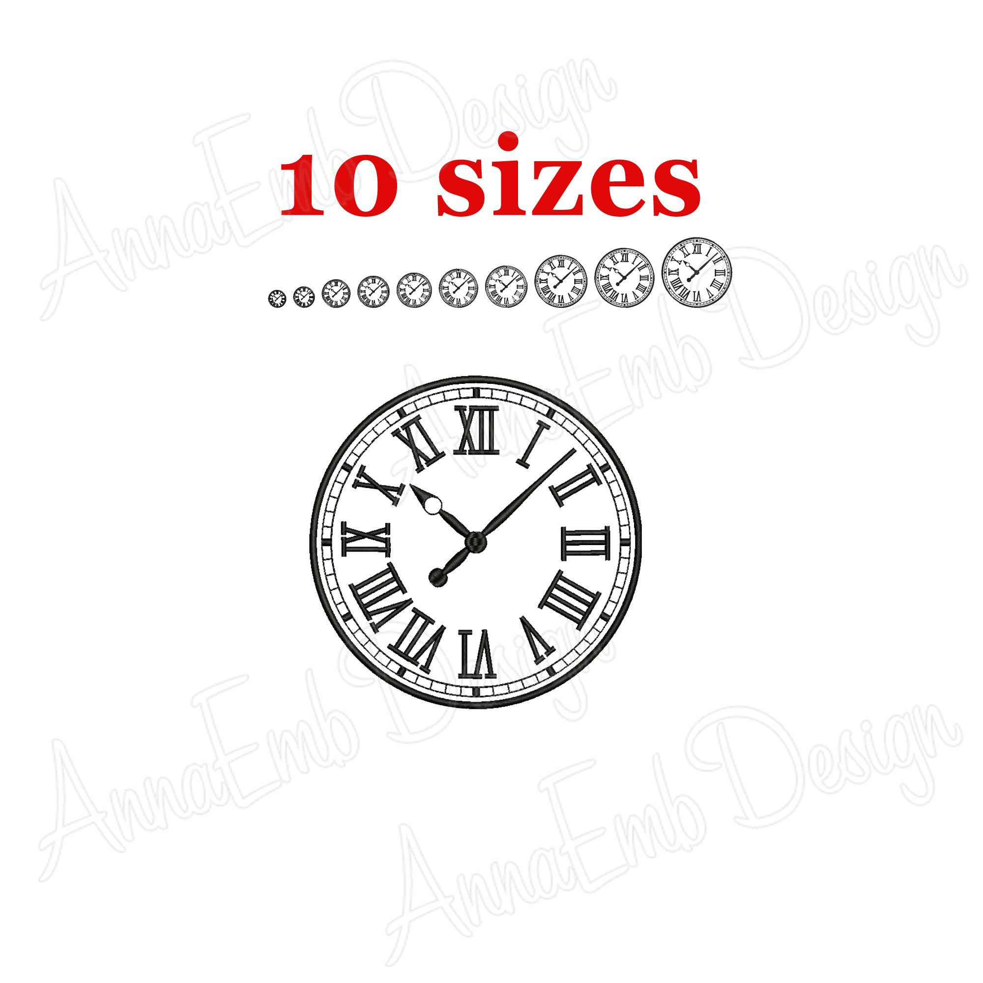 Clock embroidery design. | Inspire Uplift