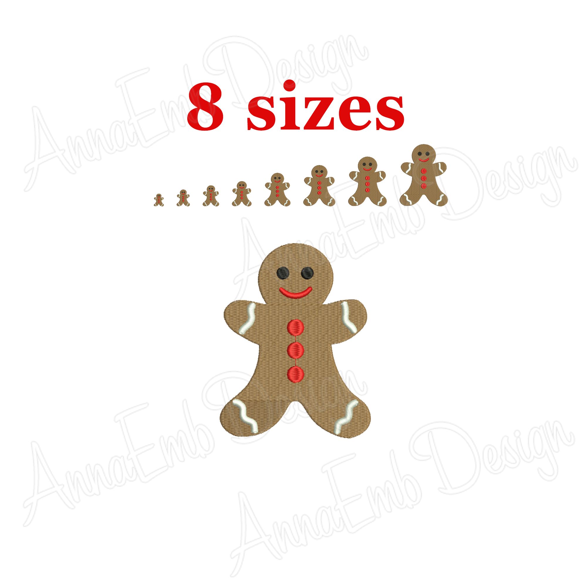 Gingerbread Man embroidery design. | Inspire Uplift