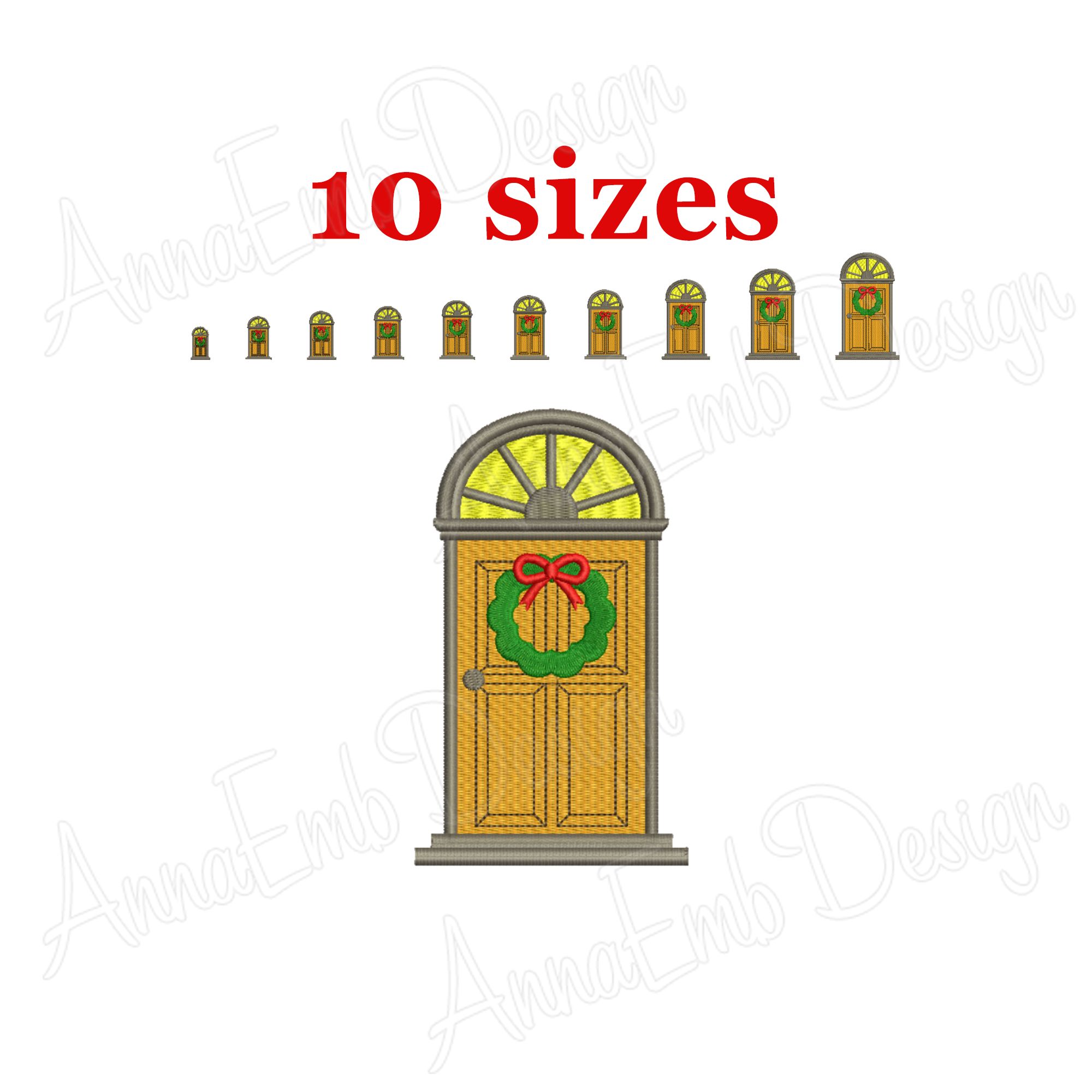 Christmas door embroidery design. | Inspire Uplift