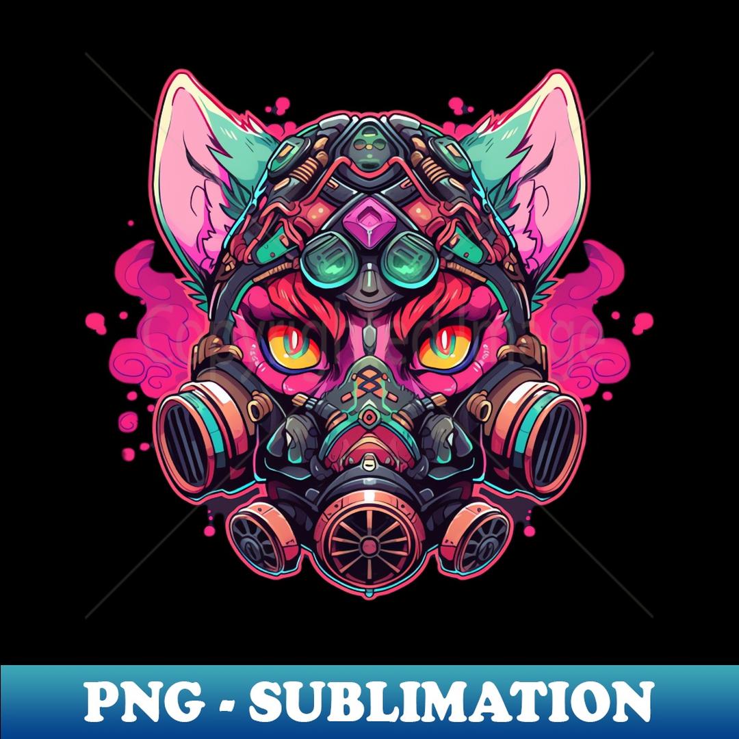 gas mask cat - Special Edition Sublimation PNG File | Inspire Uplift