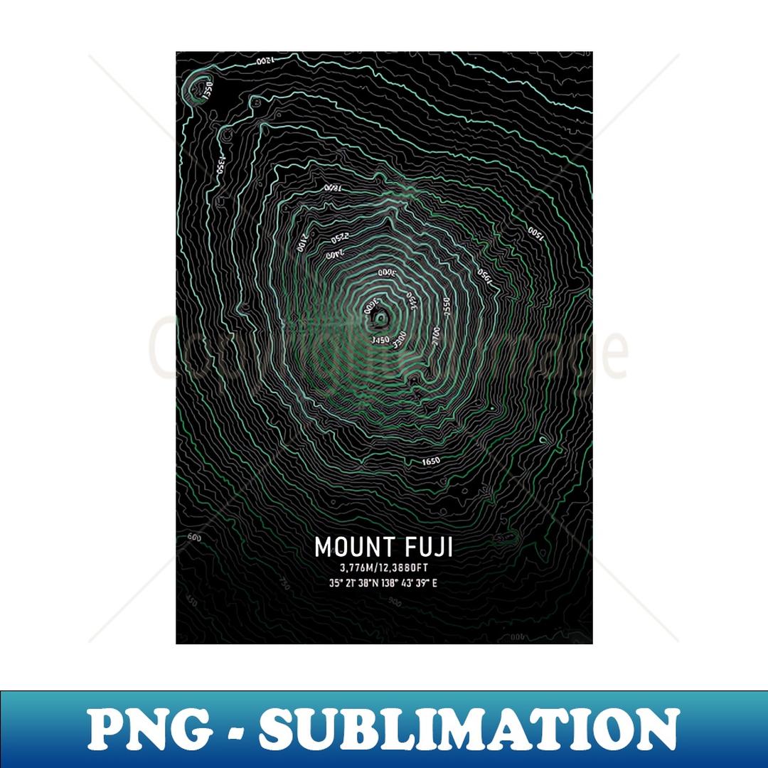 Mount Fuji Topographic Map - PNG Sublimation Digital Downloa | Inspire ...