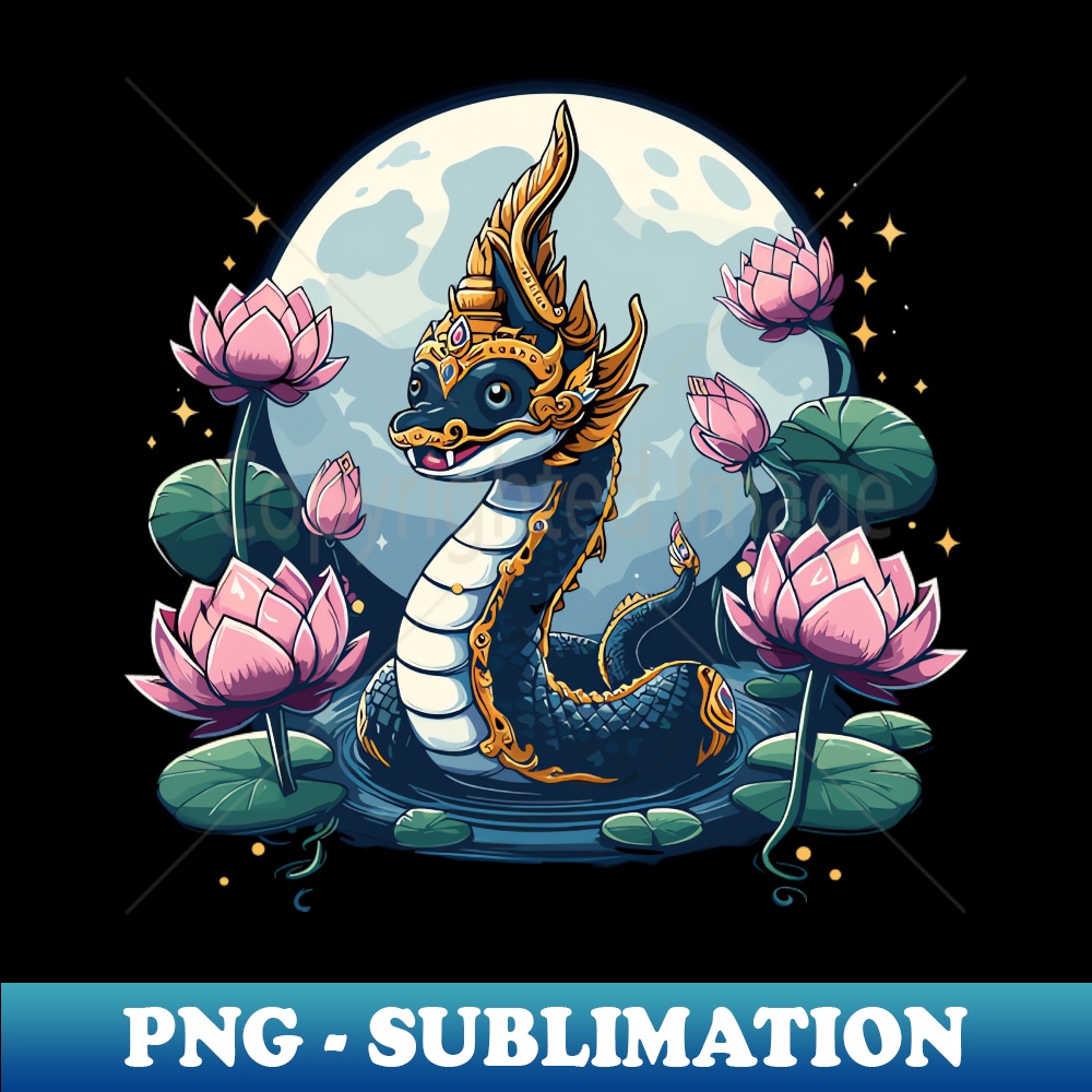 Cute Kawaii Naga Lotus Moon Legend Payanak Thai Laos Asian - | Inspire ...