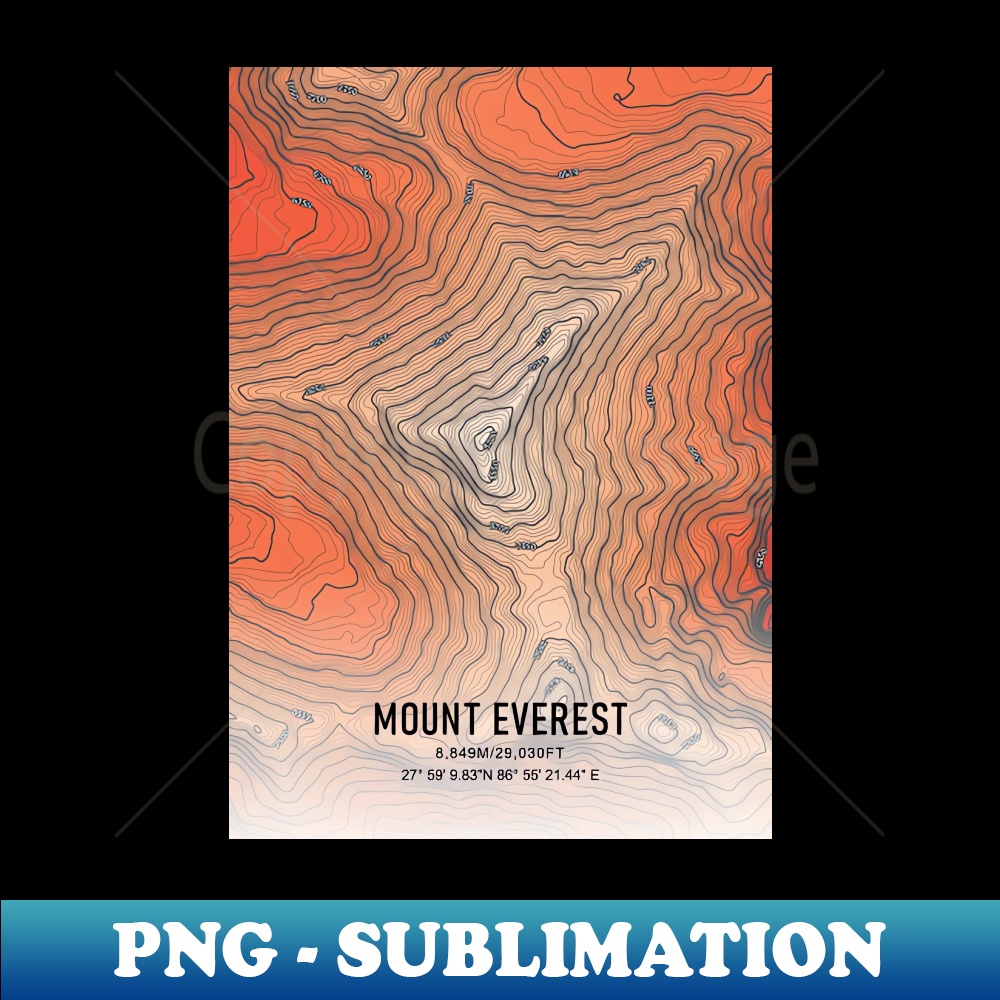 Mount Everest Topographic Map Elevation color - High-Quality | Inspire ...