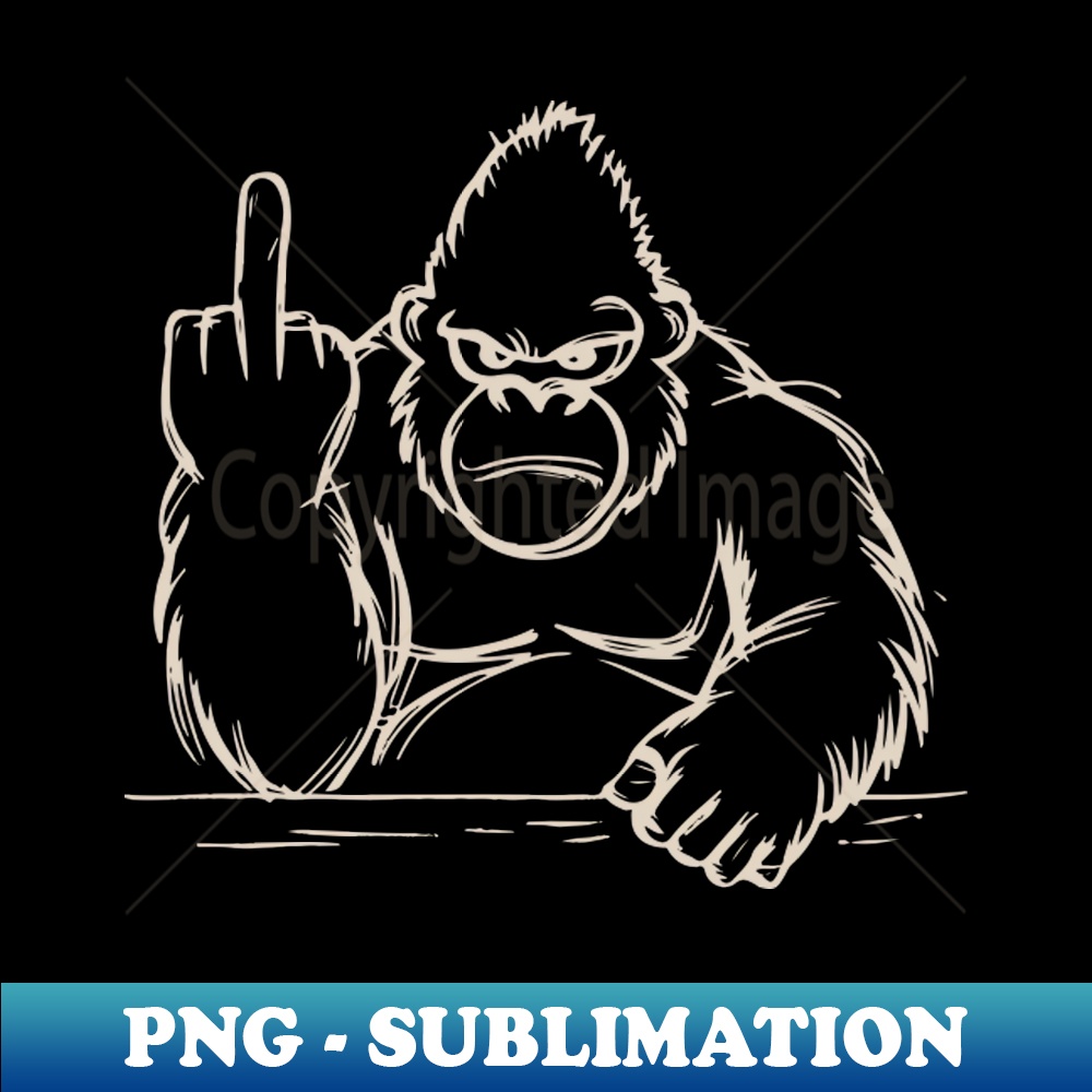 flip the bird gorilla - Decorative Sublimation PNG File | Inspire Uplift
