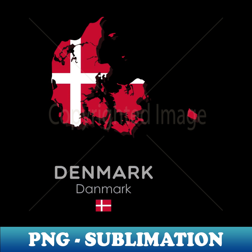 Denmark Map and Flag - Unique Sublimation PNG Download | Inspire Uplift