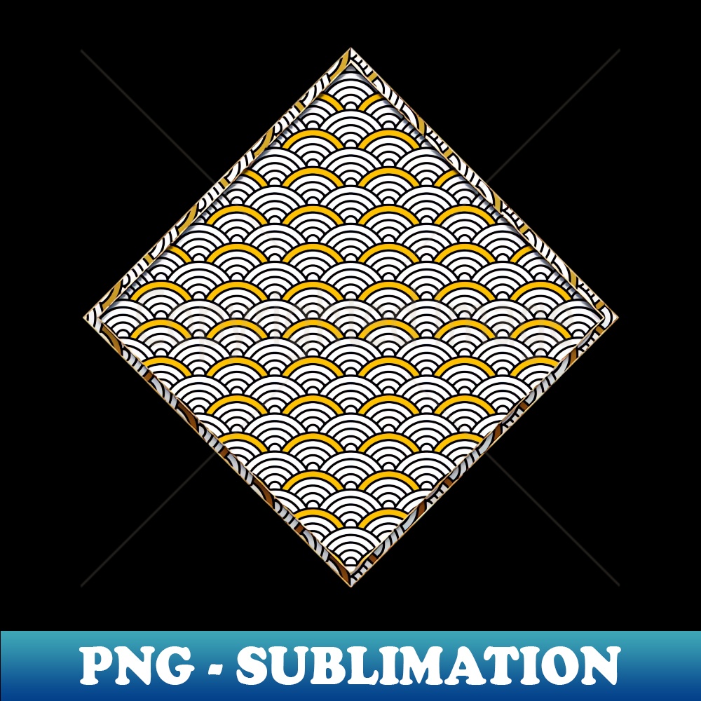 Geometric Japanese Seigaiha Pattern in Yellow n.751 - PNG Tr | Inspire ...