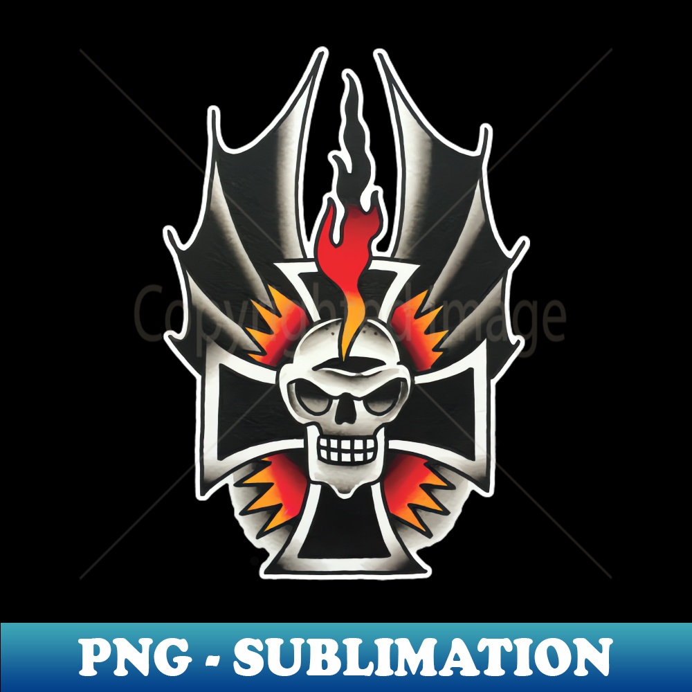 Iron Cross Skull Tattoo Design - PNG Transparent Digital Dow | Inspire ...
