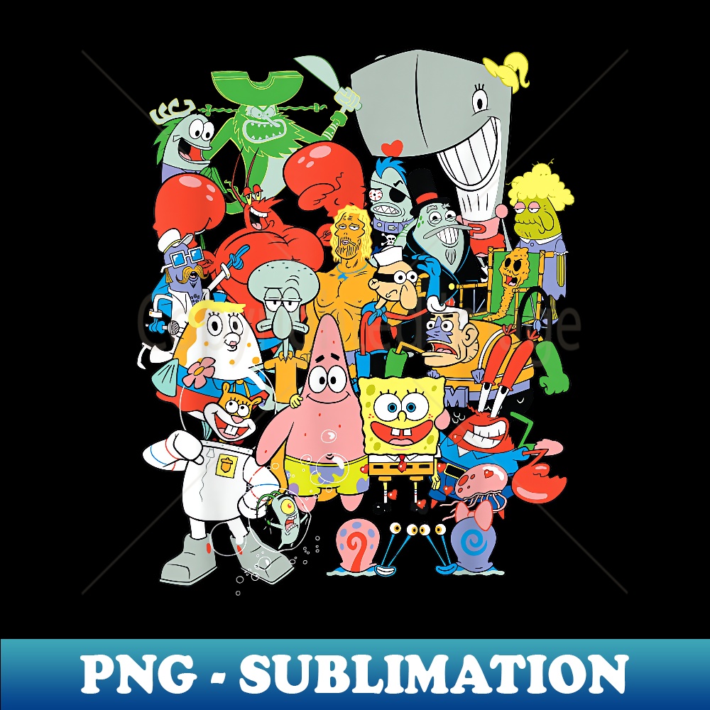Spongebob Squarepants Cast Of Characters - PNG Sublimation D | Inspire ...