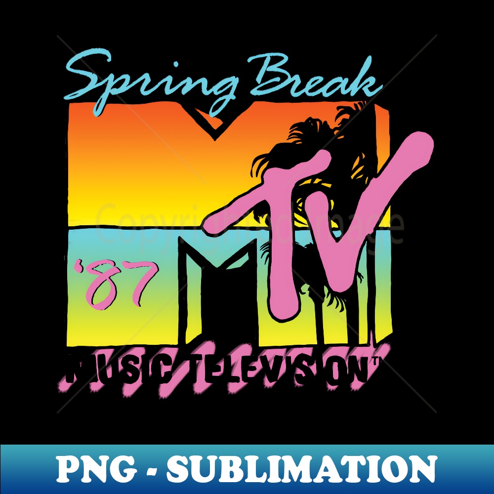 Classic MTV Logo Spring Break 87' - PNG Transparent Sublimat | Inspire ...