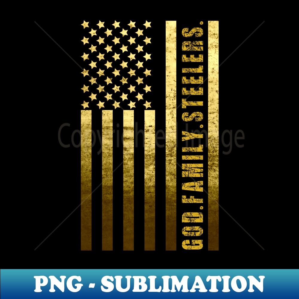 God Family Steelers Pro Us Flag Father's Day Dad - Retro PNG | Inspire ...