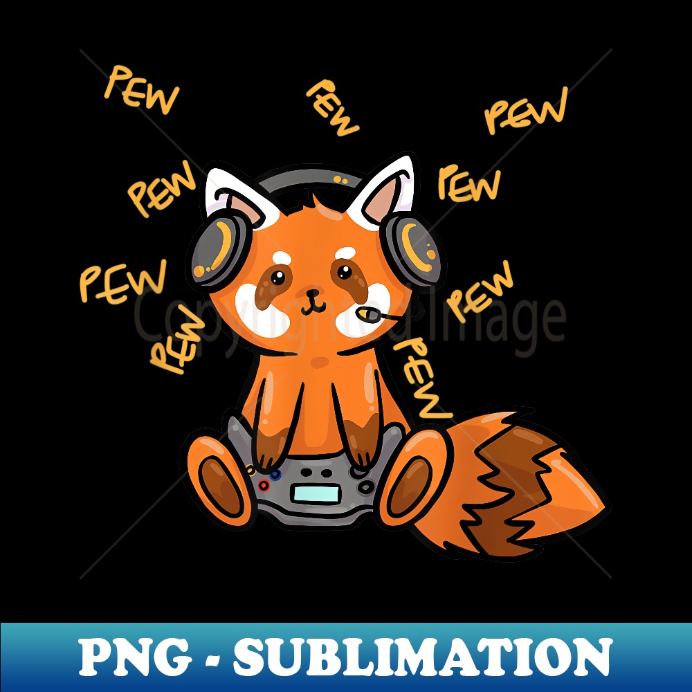 Gamer Red Panda Cute Red Panda Gaming - Exclusive PNG Sublim | Inspire ...