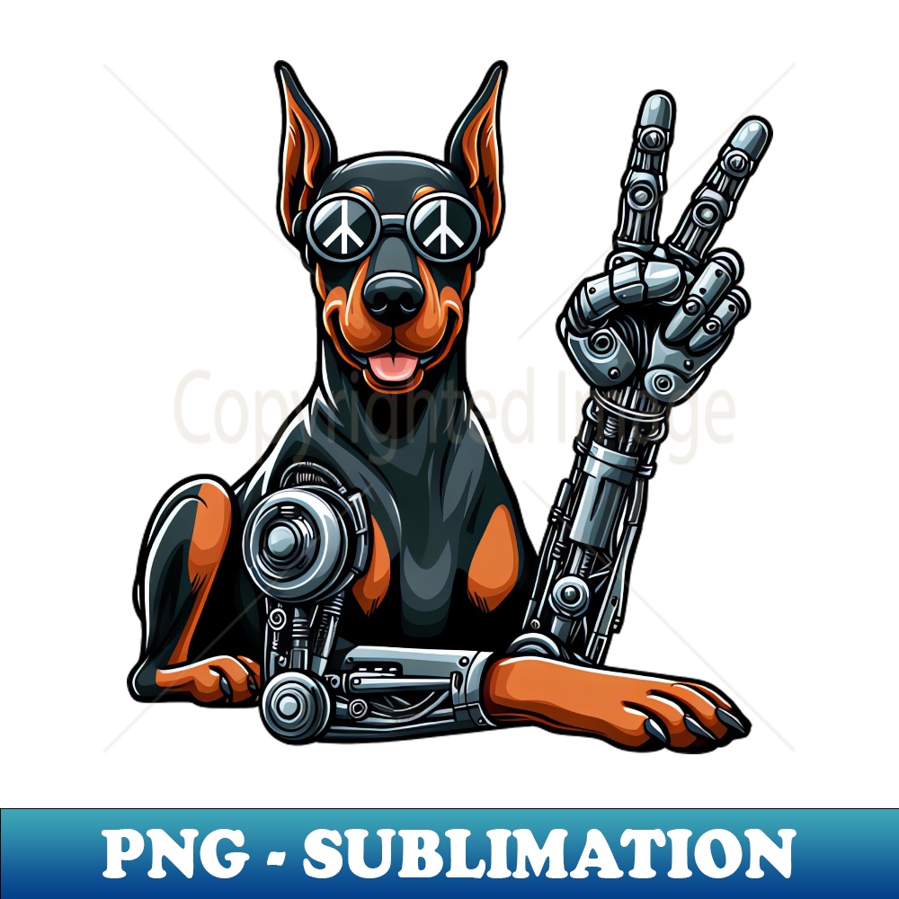 Doberman Robot Cyborg Dog Futuristic - PNG Sublimation Digit | Inspire ...