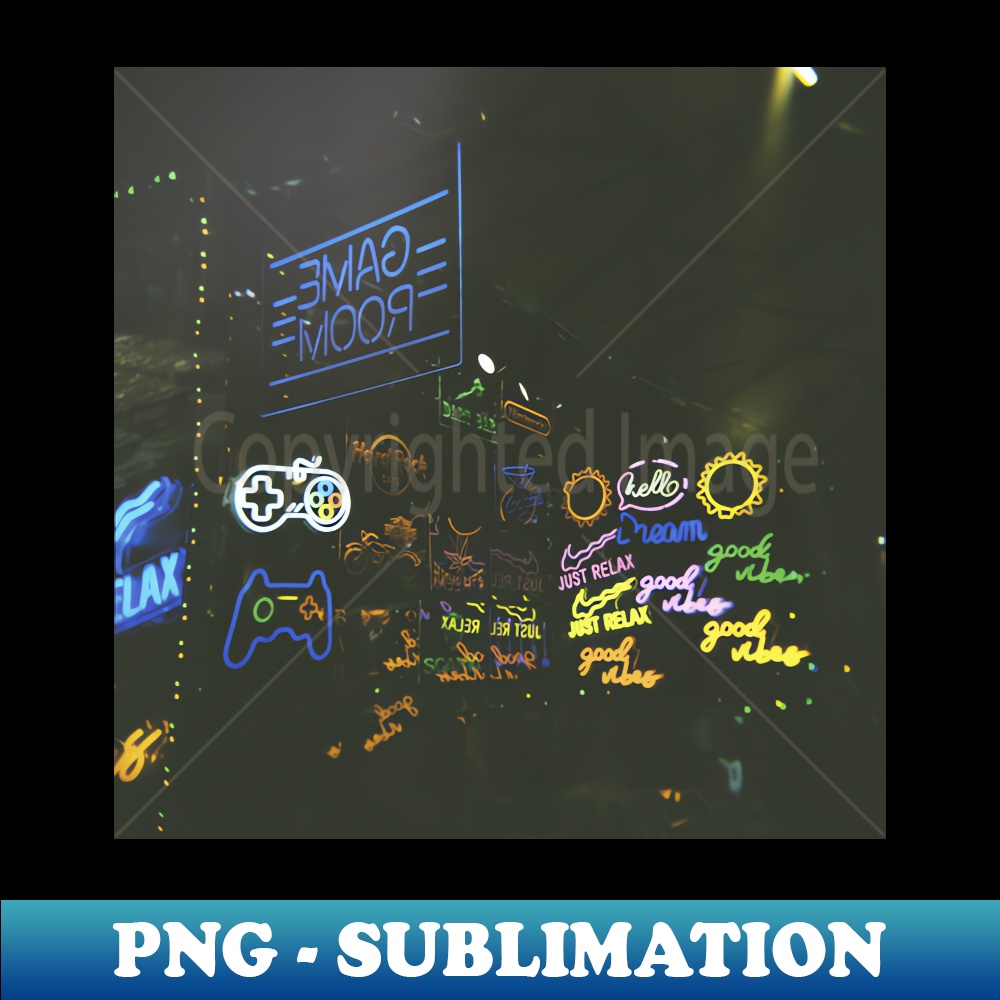 Glow Game Room - High-Resolution PNG Sublimation File | Inspire Uplift