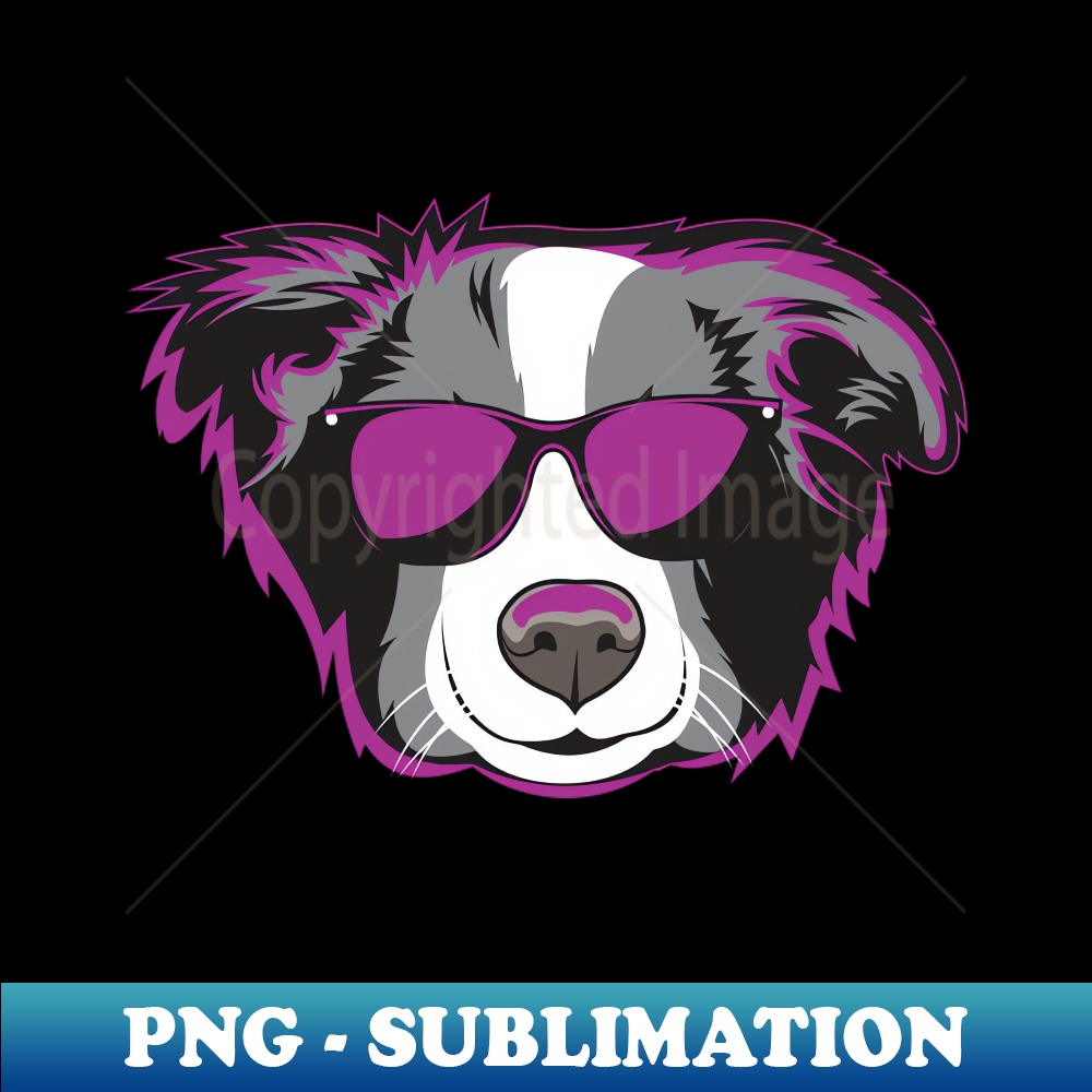 Border Collie Face Neon Light Pink Color - Bright Sublimatio | Inspire ...