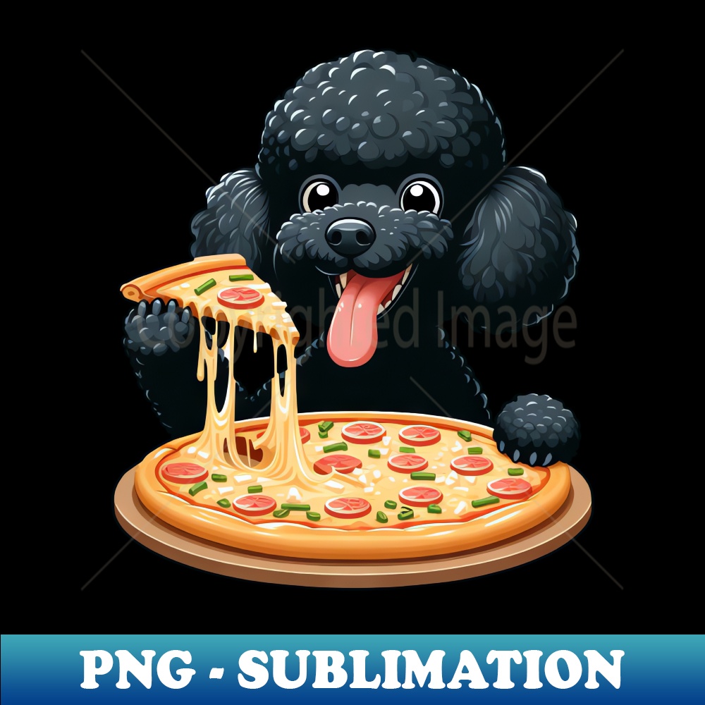 Comic Poodle with Pizza - Vibrant Print Sublimation Download | Inspire ...