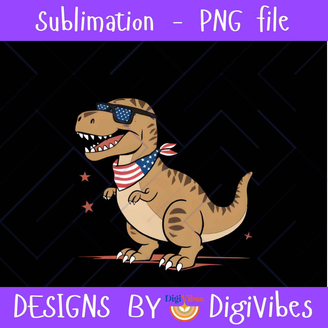 4th of July T-Rex American Flag, T-rex Tail Png, T-rex Png, | Inspire ...