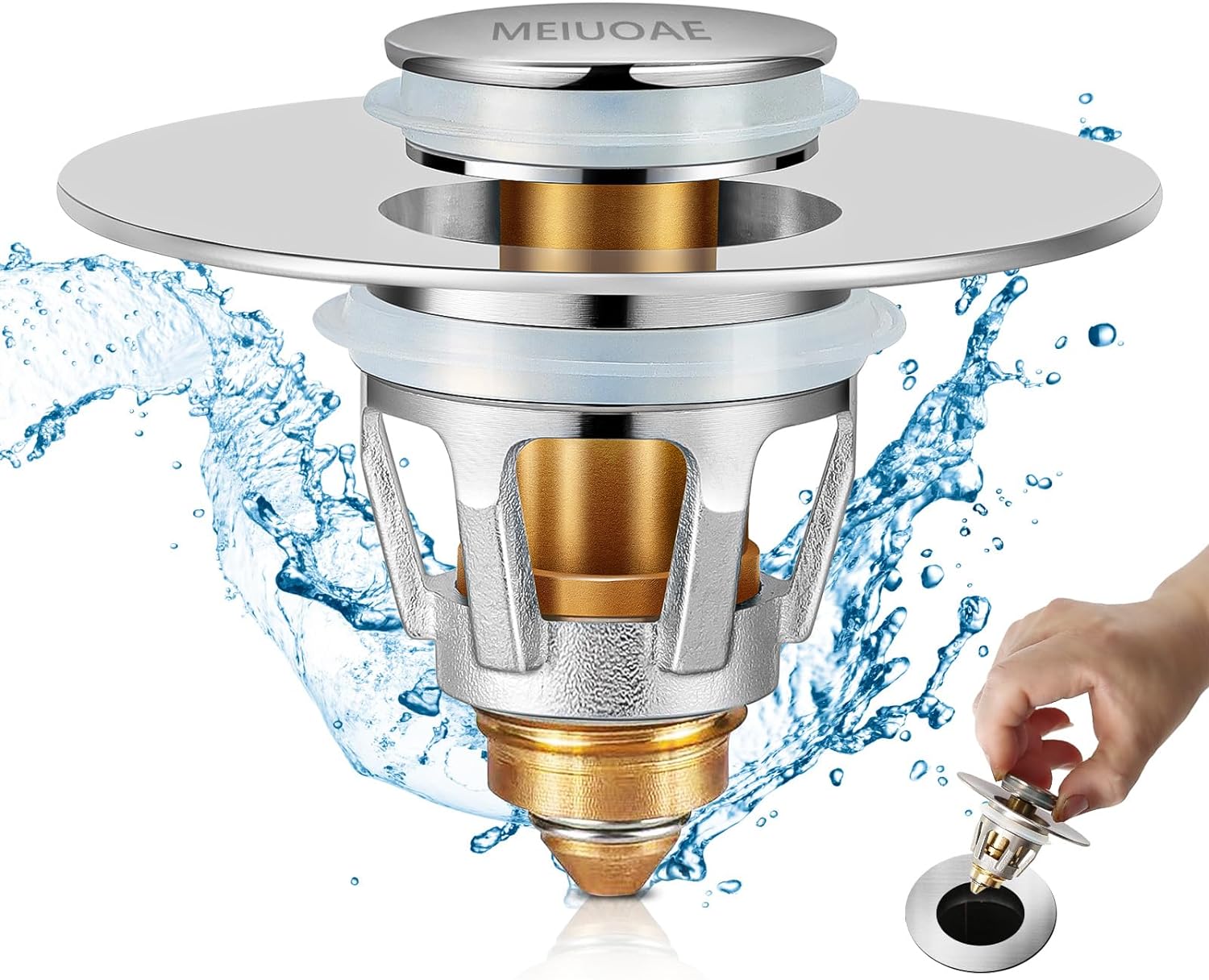 Stainless Steel Wash Basin Pop Up Drain Filter | Inspire Uplift