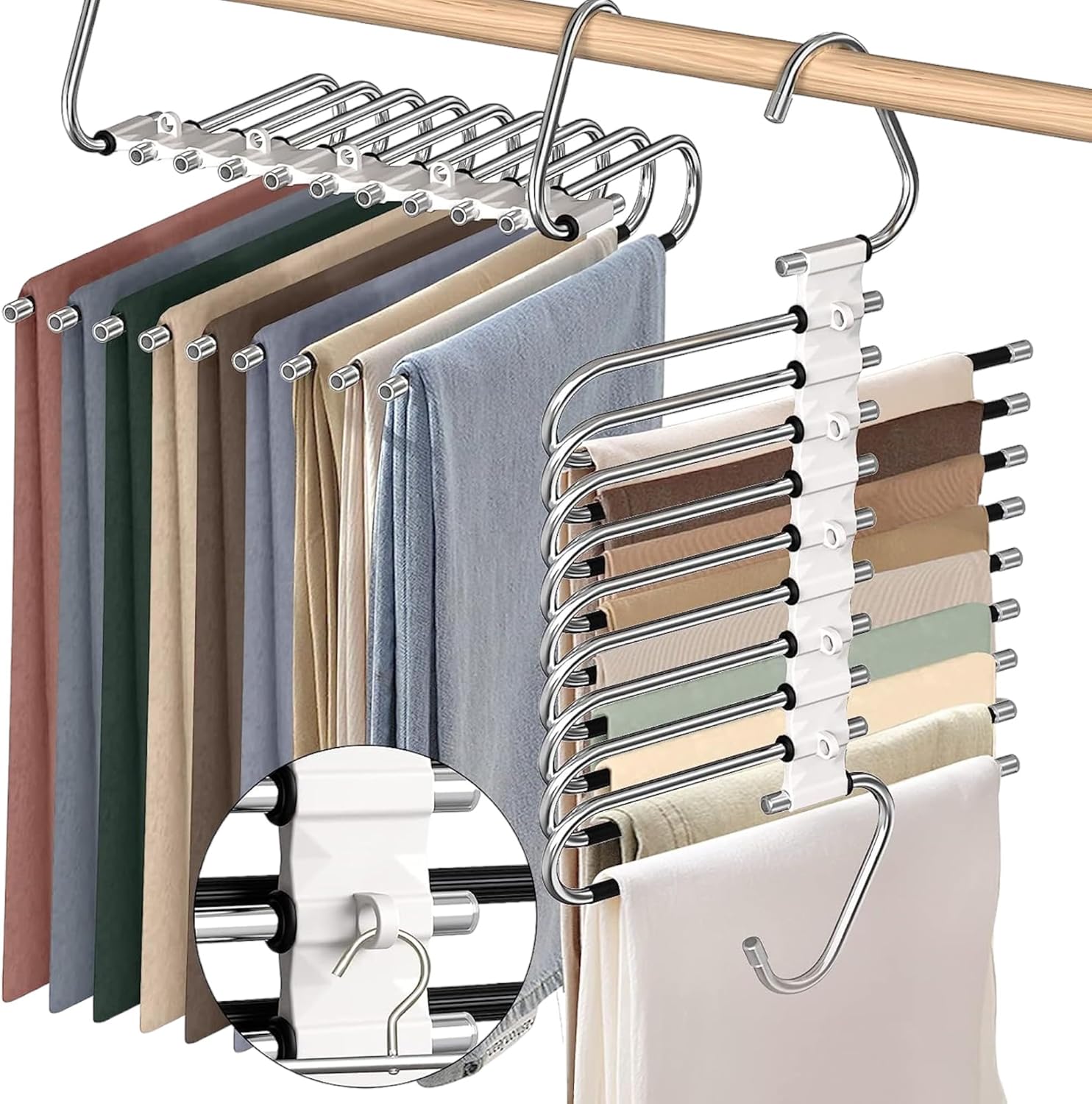 9 Layers Pants Hangers Space Saving | Inspire Uplift