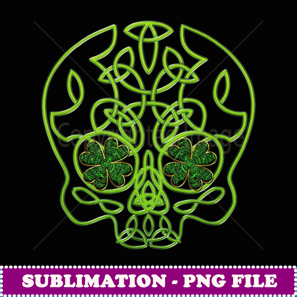 Celtic Knot Irish Green Shamrock Skull Graphic T - Unique Su | Inspire ...