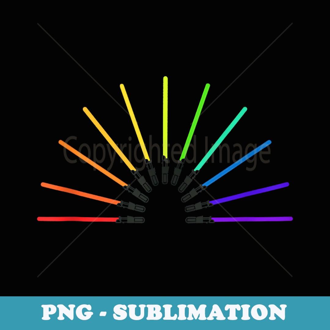 Star Wars Rainbow Lightsabers - Instant PNG Sublimation Down | Inspire Uplift