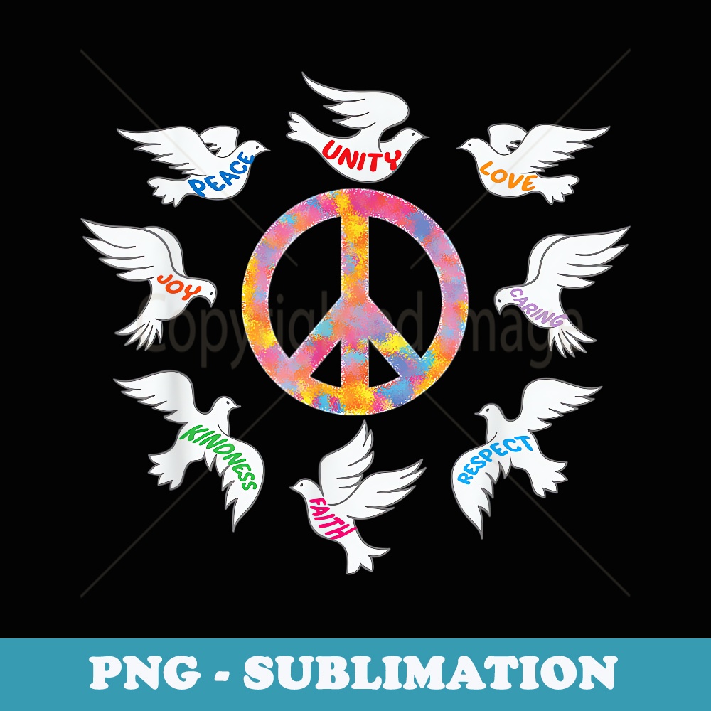 Doves Peace Sign Unity - Sublimation Digital Download - Inspire Uplift