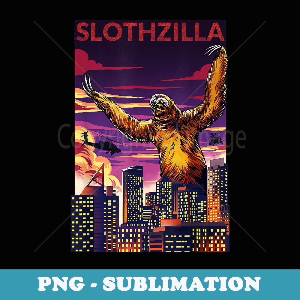 Funny Sloth,SLOTHZILLA,for Sloth Lover cartoon style - PNG T | Inspire ...