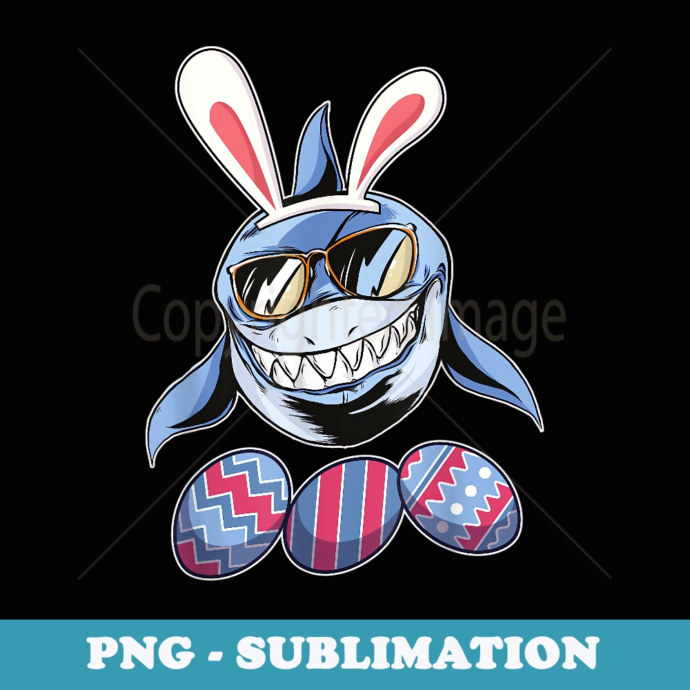 Cool Shark with Easter Eggs and Bunny Ears Happy Easter - Di | Inspire ...