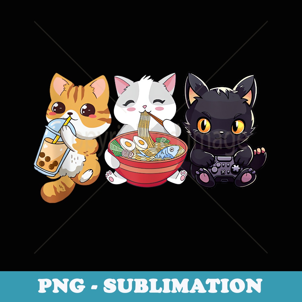 Anime Boba Tea Bubble Tea Gaming Gamer Ramen Cat - High-Reso | Inspire ...