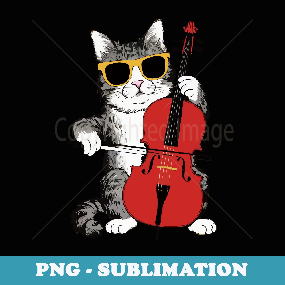 Funny Cat Wearing Sunglasses & Playing Cello for Cat Lover - | Inspire ...