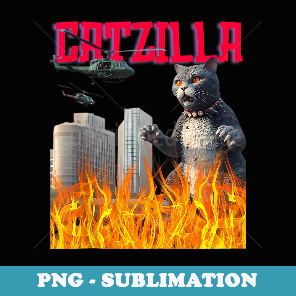 Catzilla T , Vintage Catzilla Tabby Cat, Funny Cat - Retro P | Inspire ...