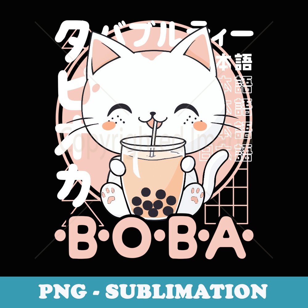 Cat Boba Tea Kawaii Bubble Tea Cat Anime Neko Calico Cat - I | Inspire ...
