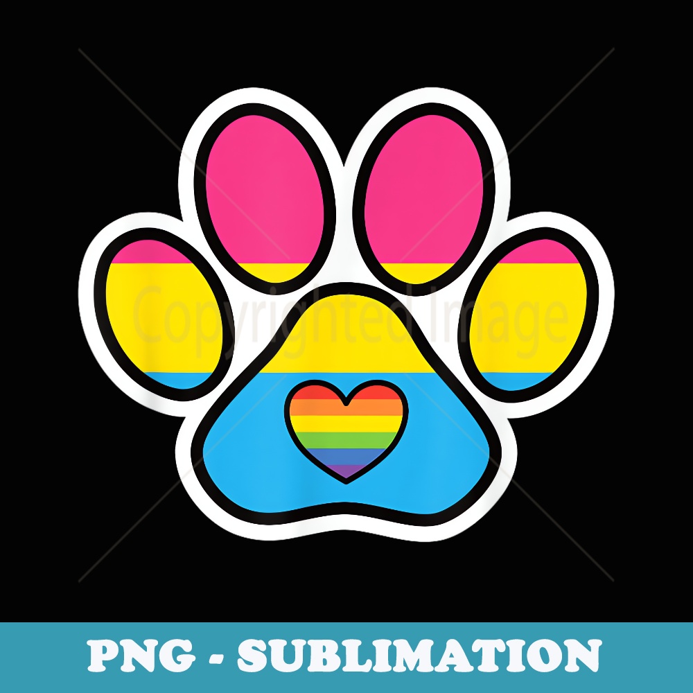 Pansexual Dog Paw Print LGBTQ Pan Pride Flag Furry Fursona - | Inspire ...