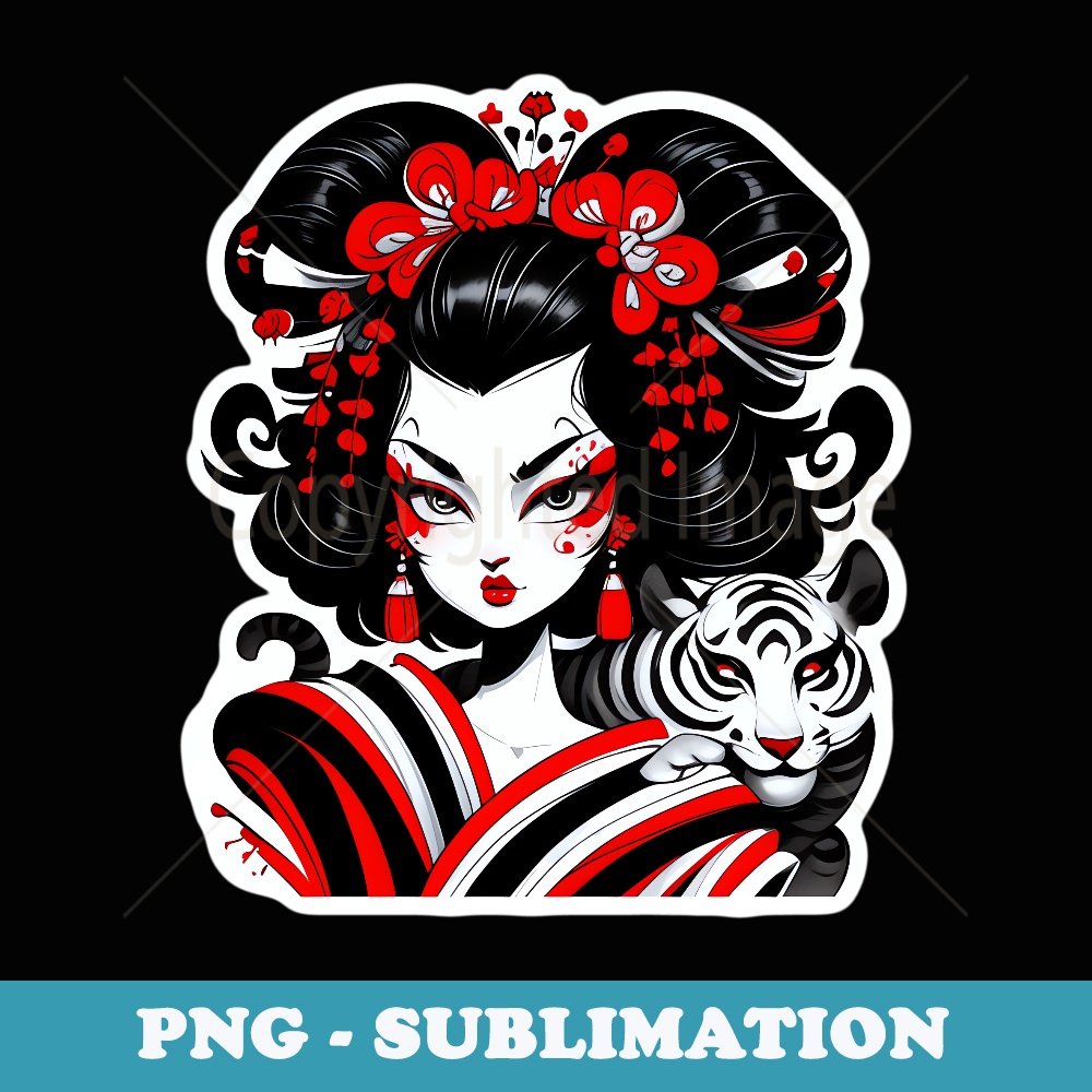 Geisha Tattoo Inspired Tiger Geisha Manga Style Design - Sig | Inspire ...