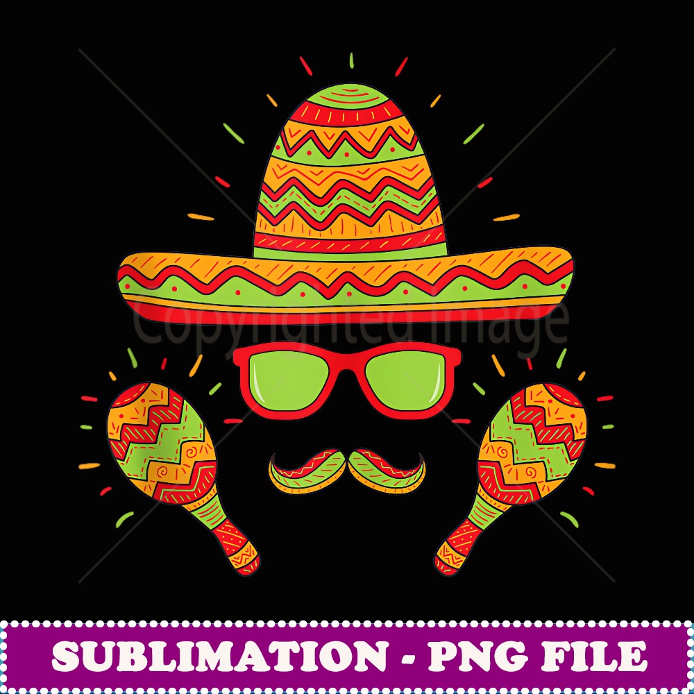 Sombrero Face Maracas Cinco De Mayo Mexican Fiesta Costume - | Inspire ...