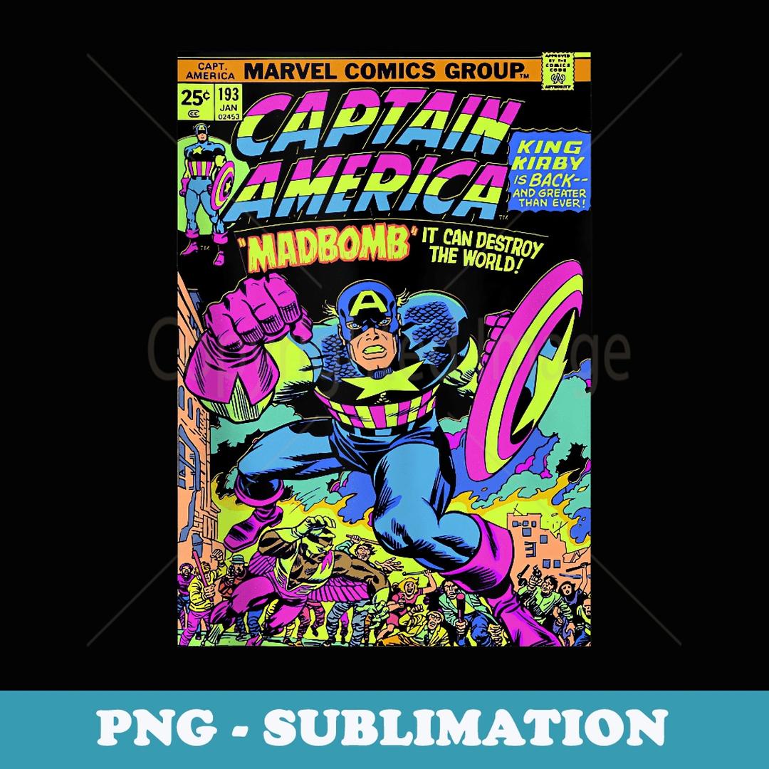Marvel Captain America Neon Comic Book Cover - PNG Sublimati | Inspire ...