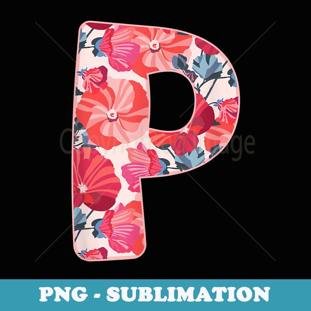 Letter P Sign Alphabet Last Name Consonants Flower - Digital | Inspire ...