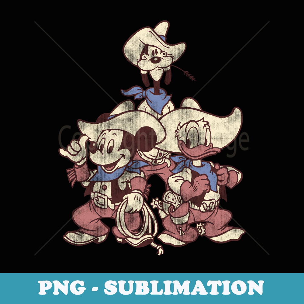 Disney Mickey And Friends Vintage Cowboy Western Group - Tre | Inspire ...
