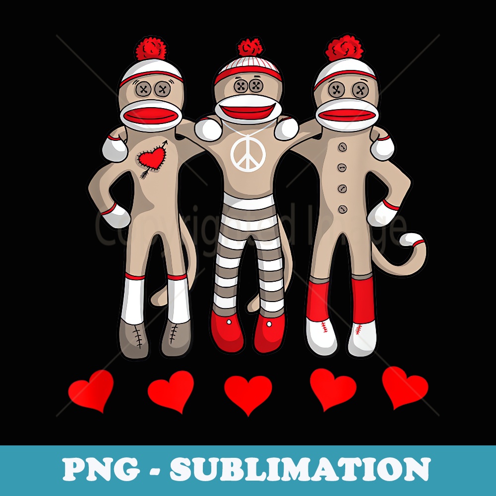Sock Monkey Happy Valentine's Day Heart Peace Love Friends - | Inspire ...