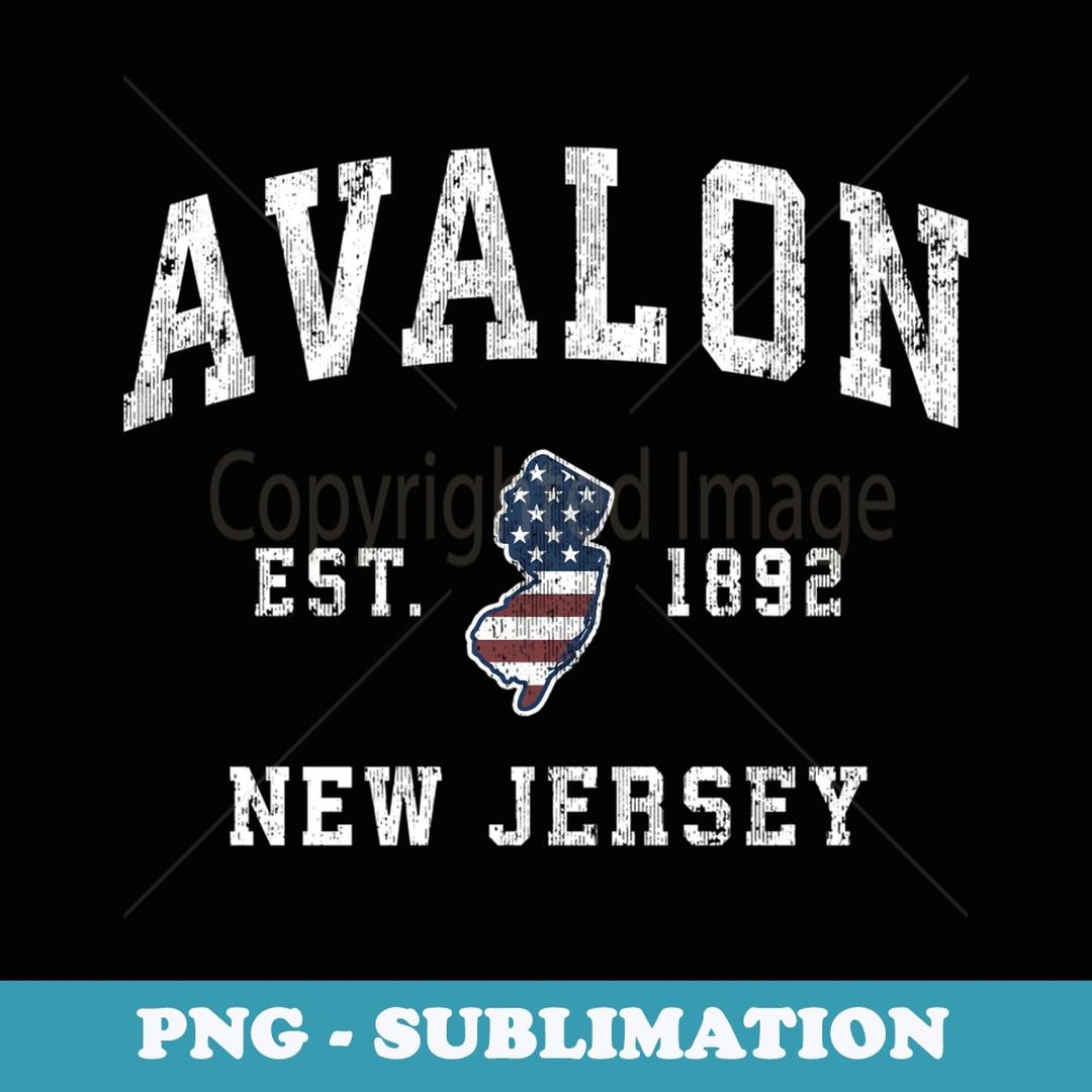 Avalon New Jersey NJ Vintage American Flag Sports Design - S | Inspire ...